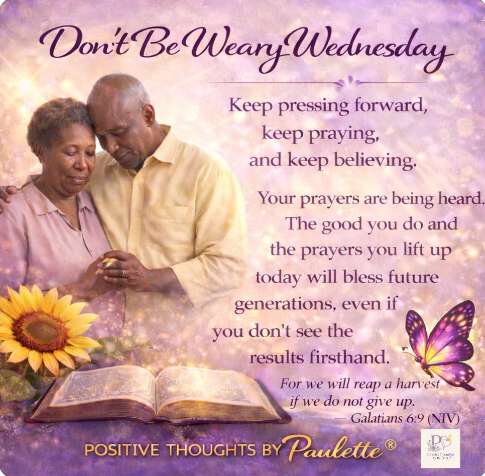 Don’t be Weary Wednesday – Positive Thoughts by Paulette